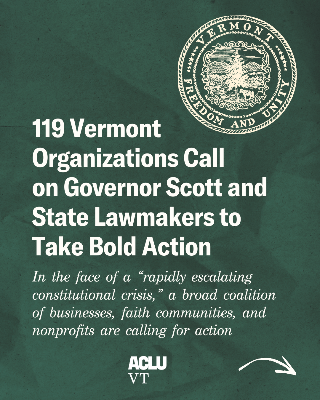 FUUSB Signs ACLU-VT Letter Calling State Lawmakers to Action - First ...